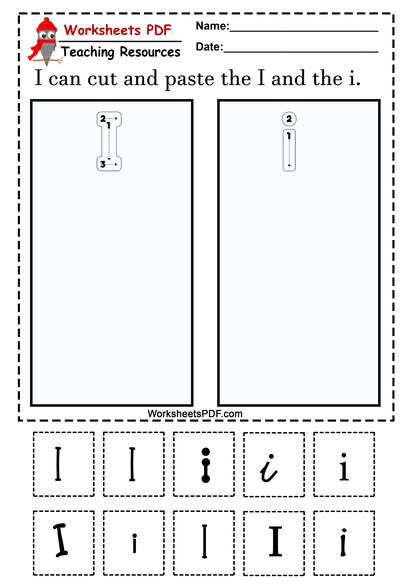 Letter I Worksheets PDF- Recognize, Trace, & Print