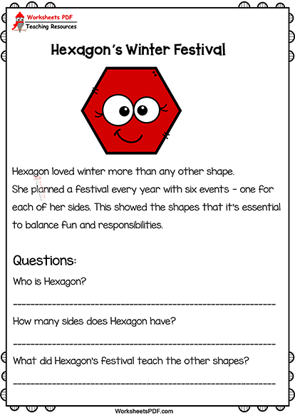 Shapes Reading Comprehension - Worksheets PDF