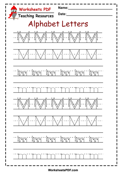 Letter M Worksheets PDF- Recognize, Trace, & Print