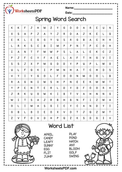 Free Printable Spring Word Search with Answers