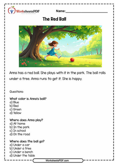 A1 Reading Comprehension FREE worksheets