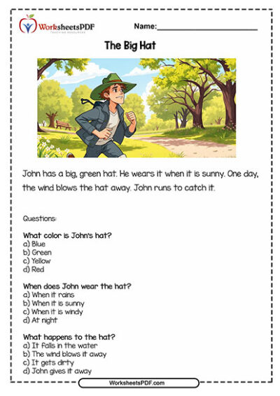 A1 Reading Comprehension FREE worksheets