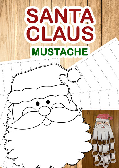 Santa Claus mustache worksheets - Worksheets PDF