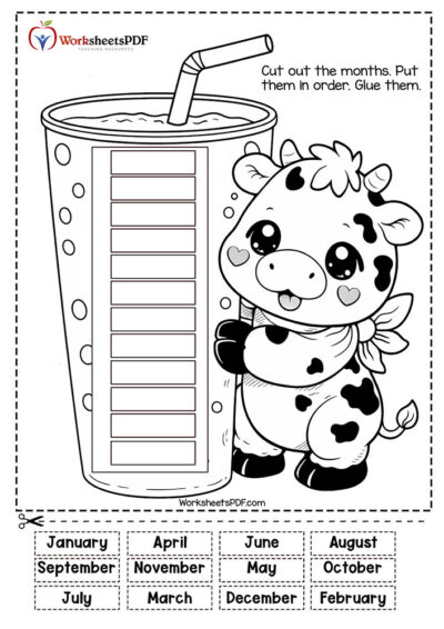 Put the Months in Order - Worksheets PDF