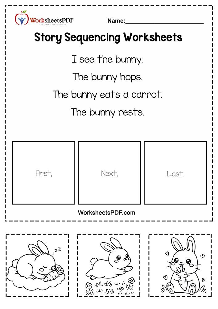 I see the bunny - Worksheets PDF